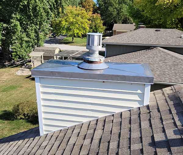 Chimney Chase Cover Installation - Noblesville IN - Beck's Chimney Sweep